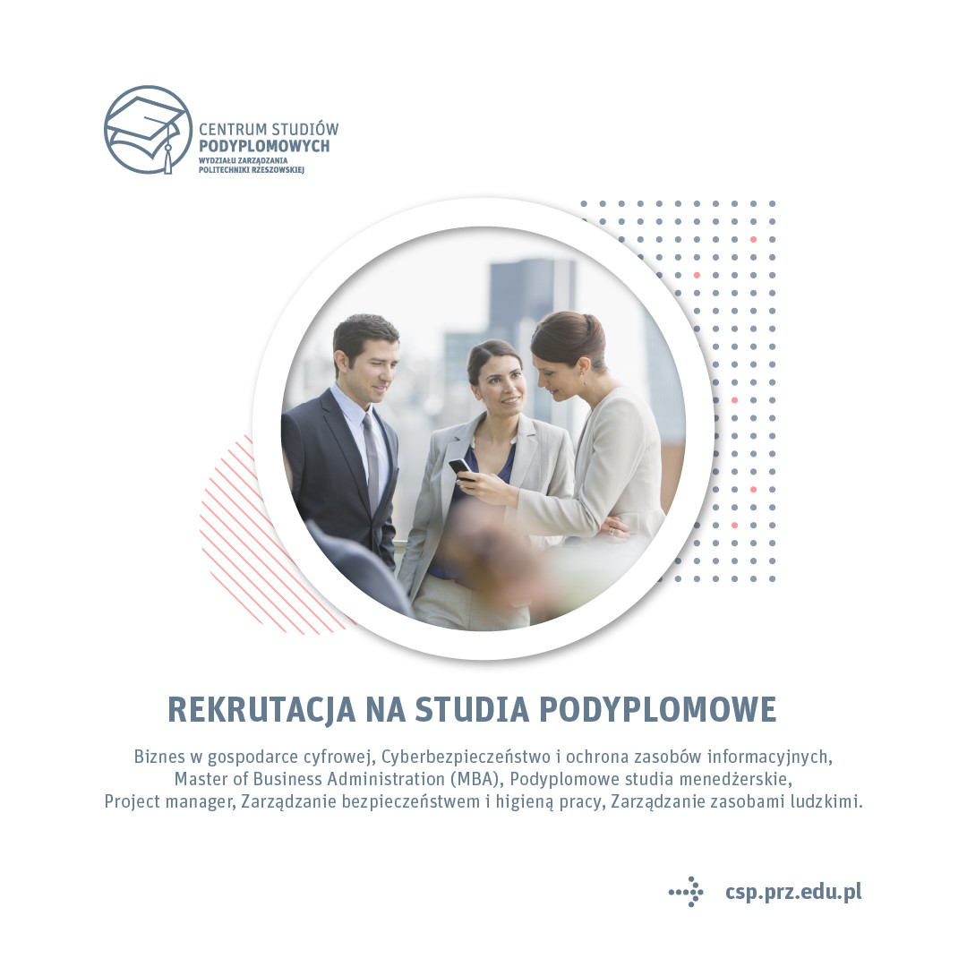 Nowe kierunki studiów podyplomowych w ofercie Centrum Studiów Podyplomowych WZ / Wydział Zarządzania